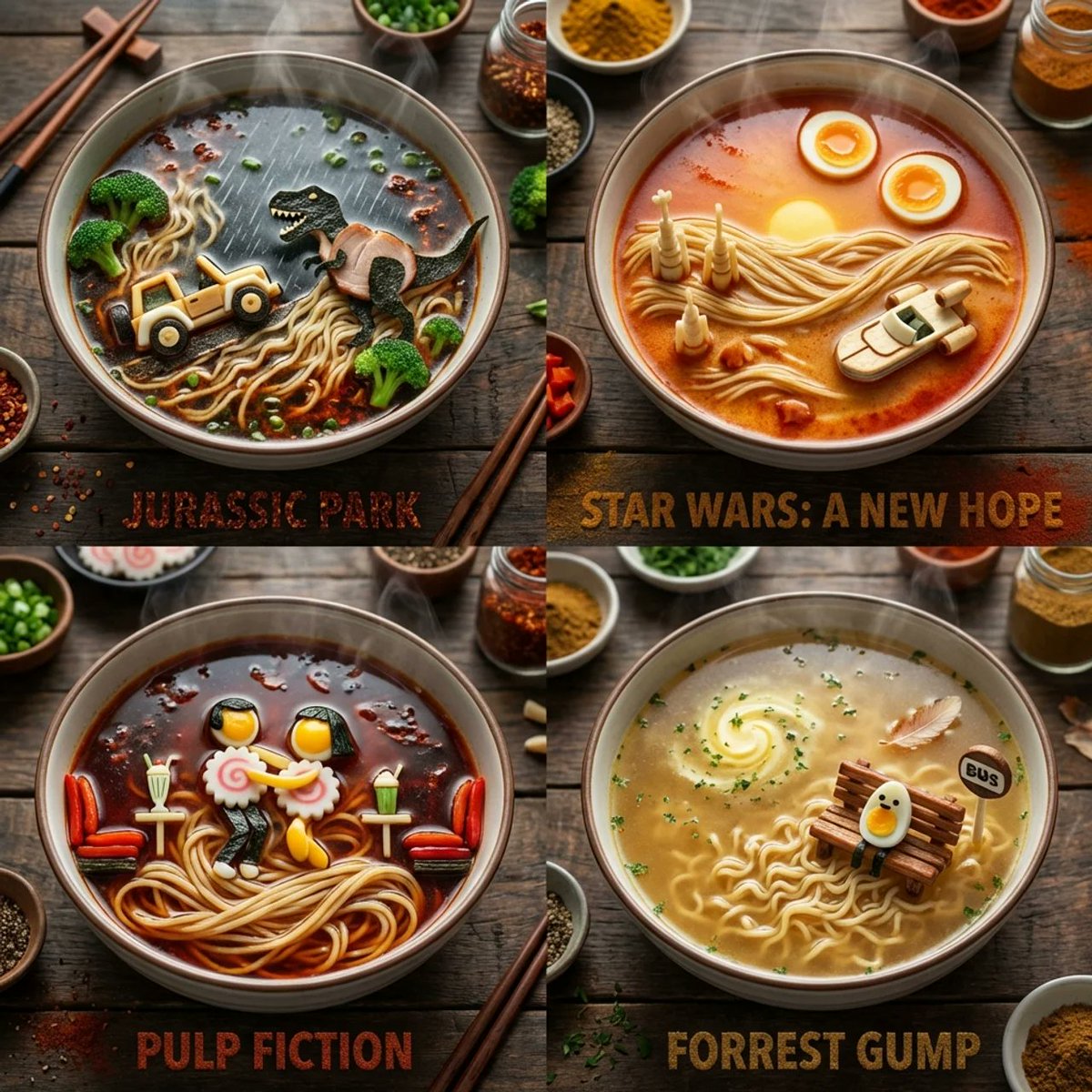 Cinematic Ramen: Movie Scenes in Edible Dioramas - PromptGather.io