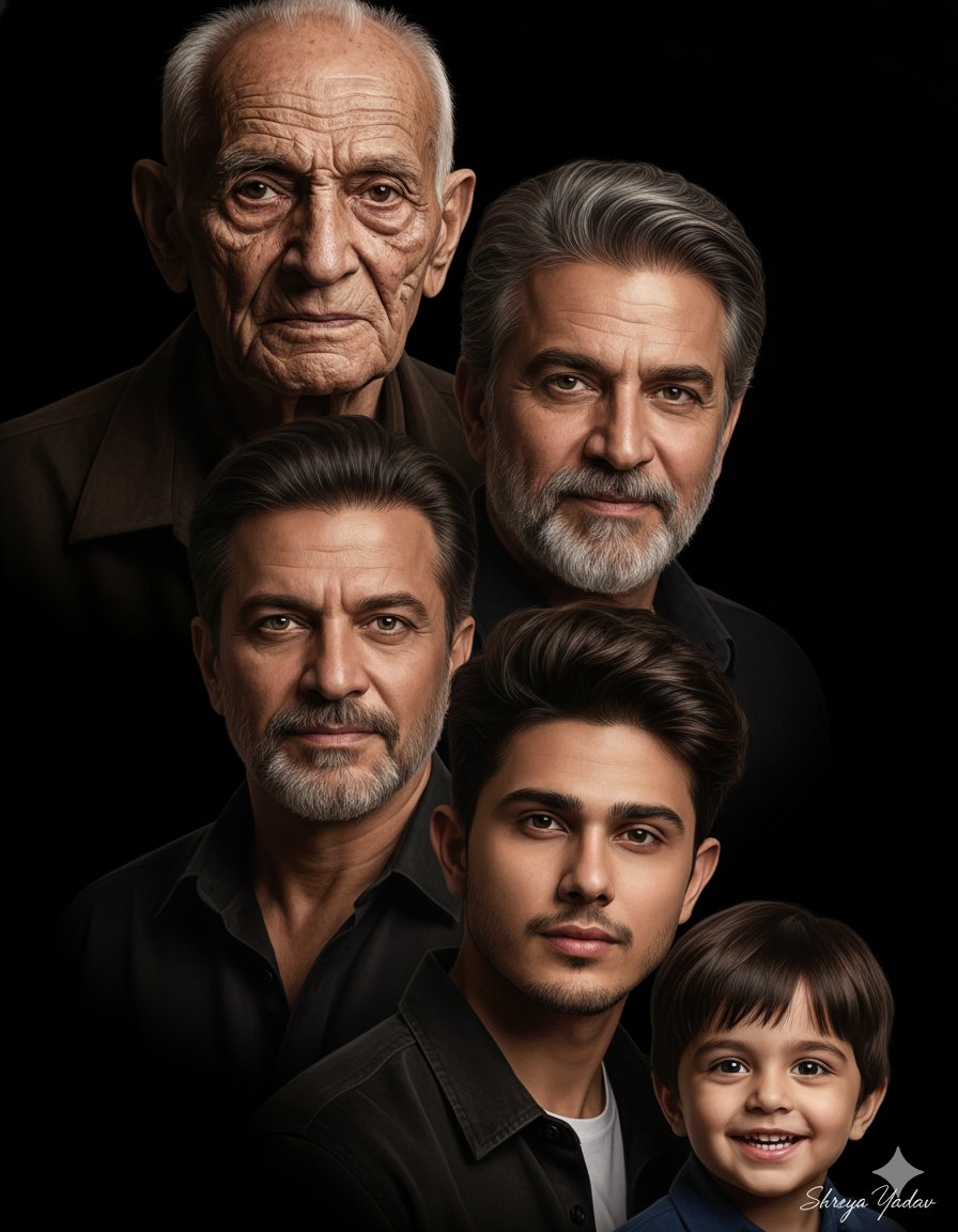 Five Generations, One Legacy: A Portrait of Time - PromptGather.io