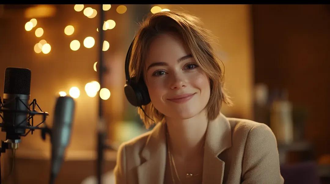 Cinematic Charm: A Podcast Host's Portrait - PromptGather.io