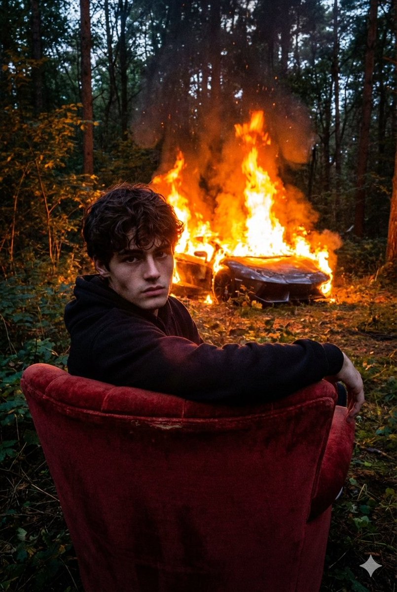 Inferno Elegance: A Poignant Scene in Flames - PromptGather.io