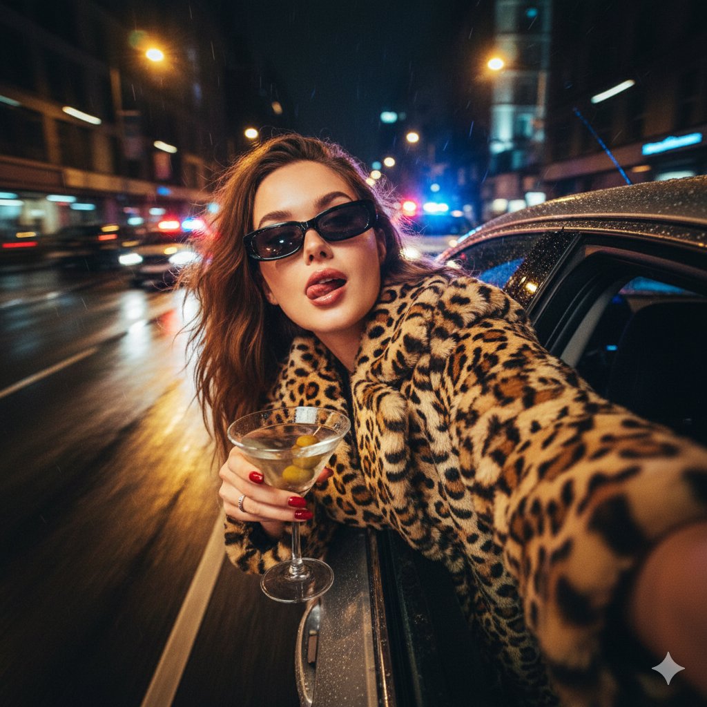 Rebel Glamour: A Nighttime Escape - PromptGather.io