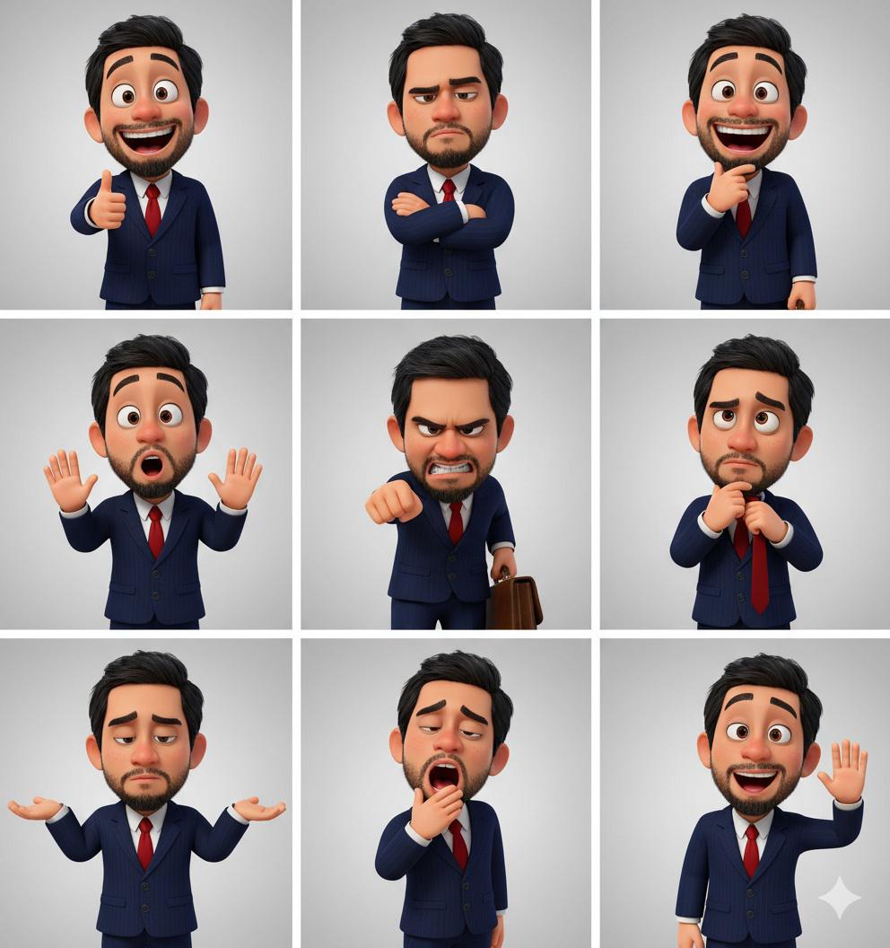 Pixar-Inspired Character Showcase: A Range of Emotions - PromptGather.io